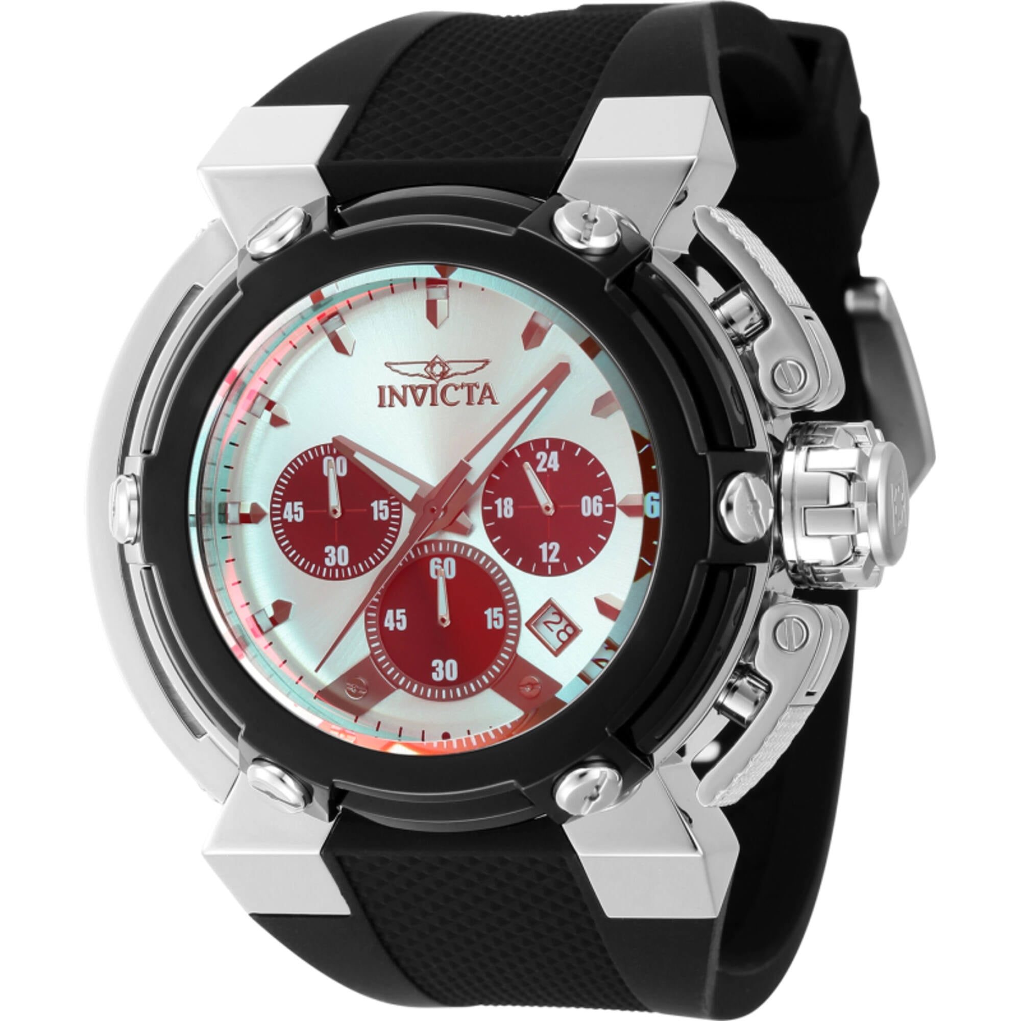 Invicta Mens Coalition Forces Quartz Chronograph Black, Silver Dial ...