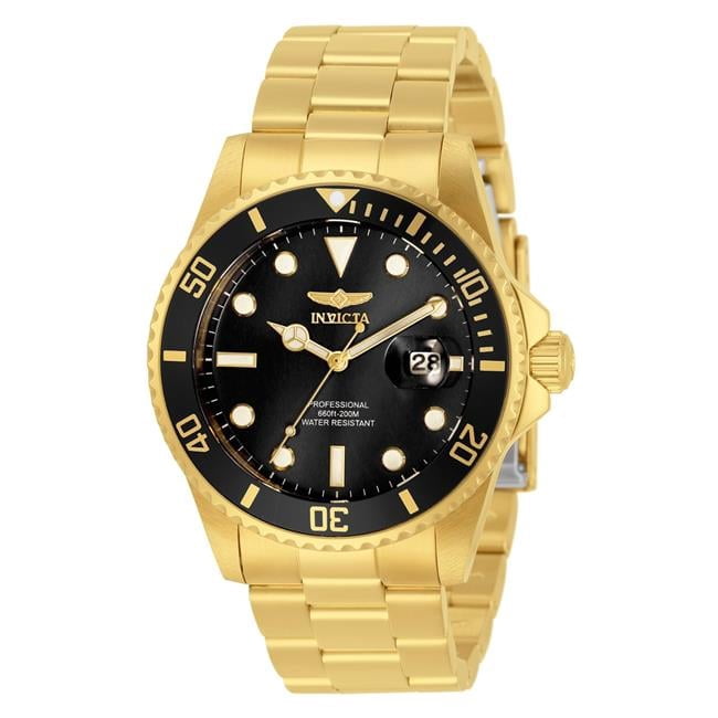 Invicta Mens Pro Diver Quartz 3 Hand Dial Watch, Black - Walmart.com