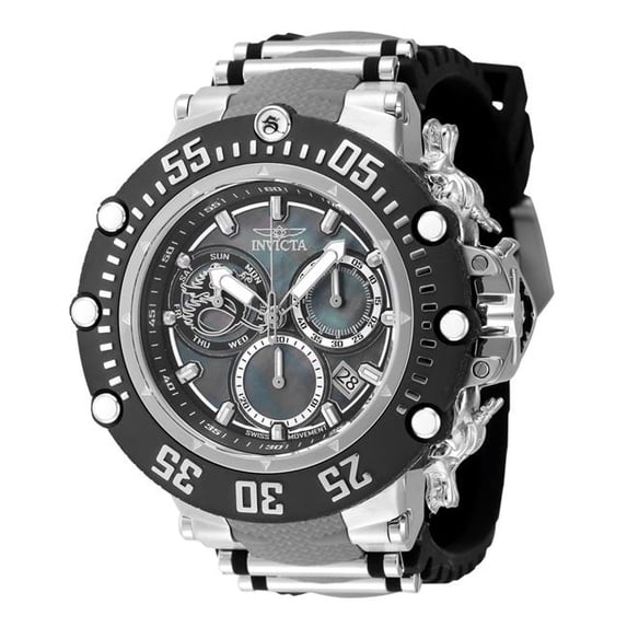 Invicta Mens Subaqua Quartz Chronograph Silver, Black Dial Watch ...
