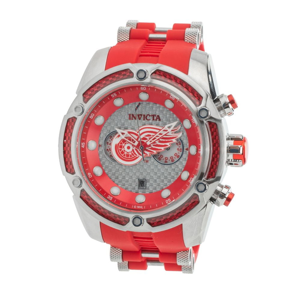 Invicta NHL Retro 52mm Quartz Watch with Glass Fiber Dial, Silicone ...