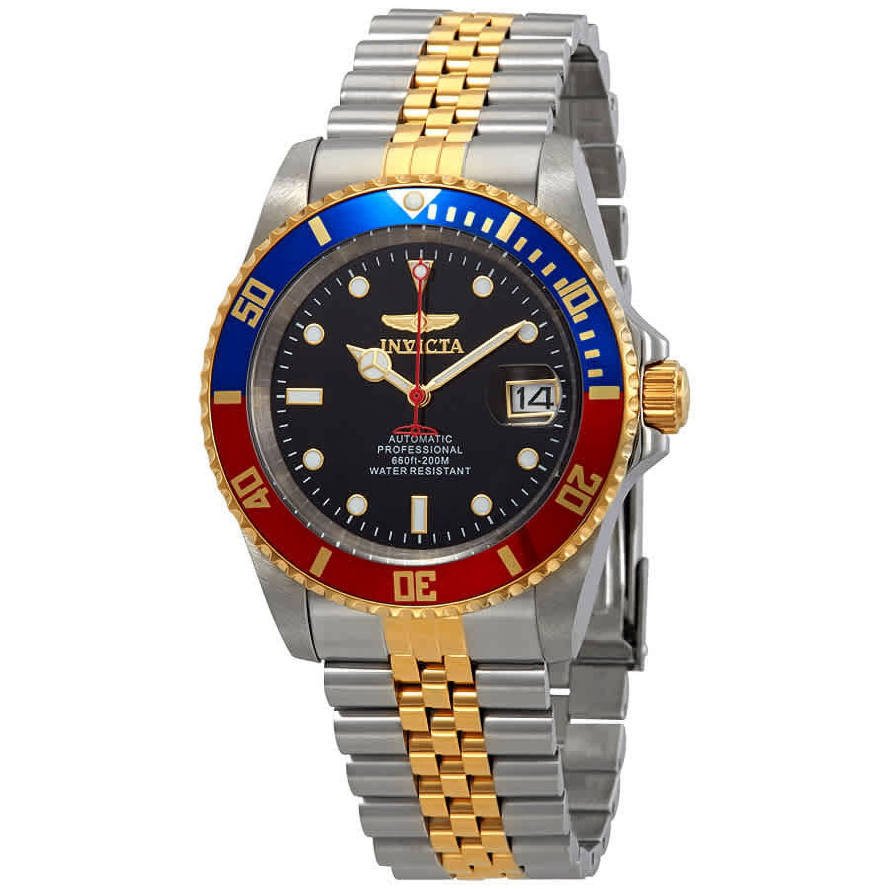 Invicta Pro Diver Automatic Black Dial Pepsi Bezel Men's Watch 29180 ...