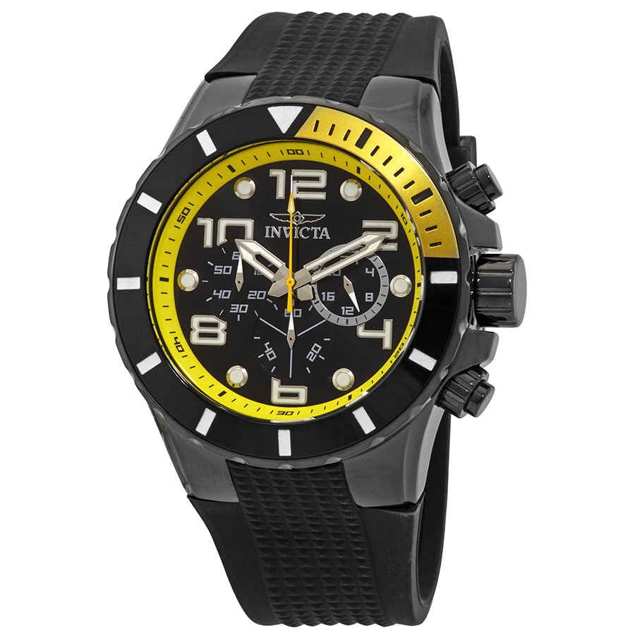 Invicta Pro Diver Black Dial Black Plastic Men's Quartz Watch 18741 ...