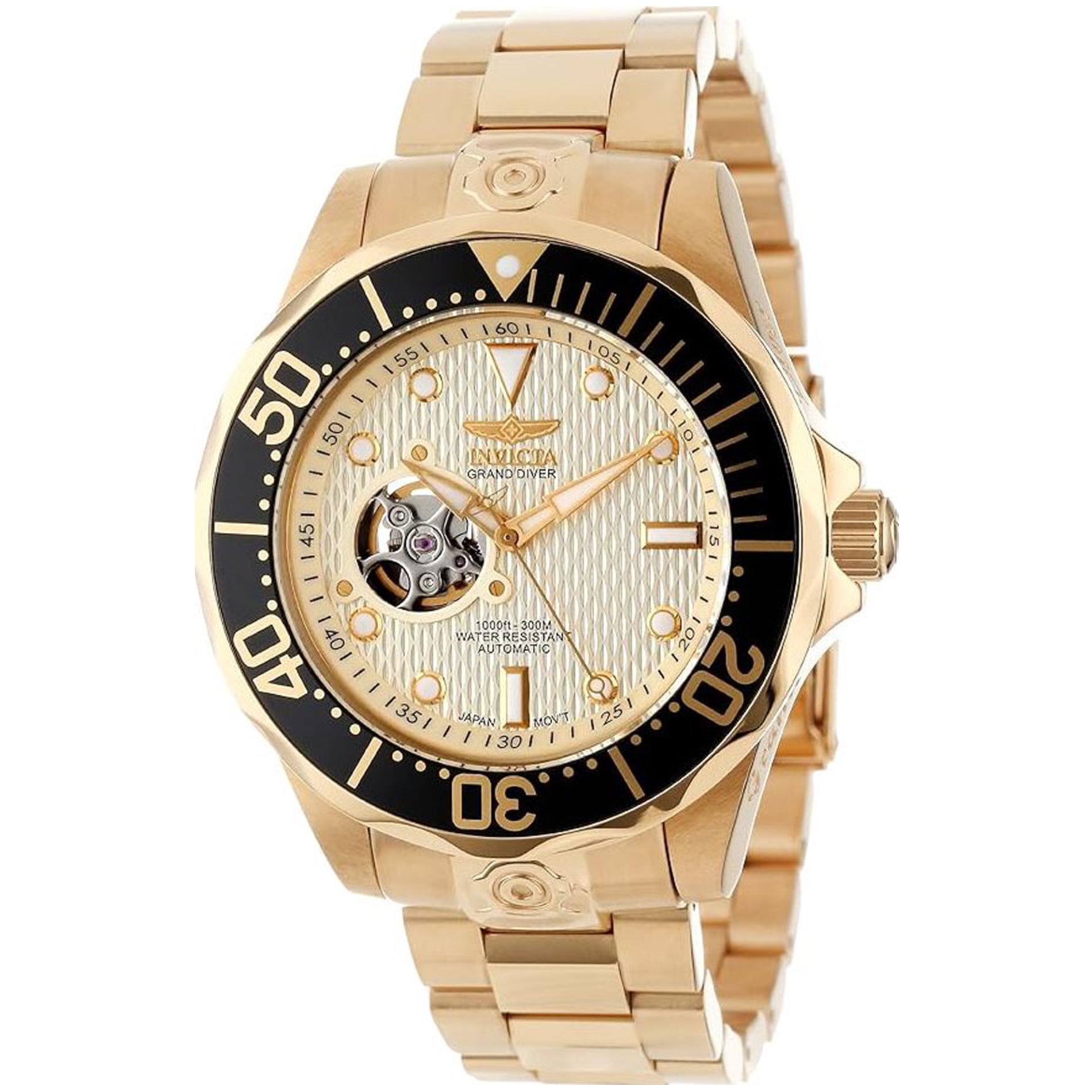 Invicta Men's 13710 Pro Diver Automatic 3 Hand Gold Dial Watch ...