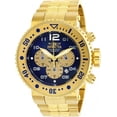 Invicta Pro Diver Quartz Chronograph, Blue Dial, Gold-Plated Stainless ...