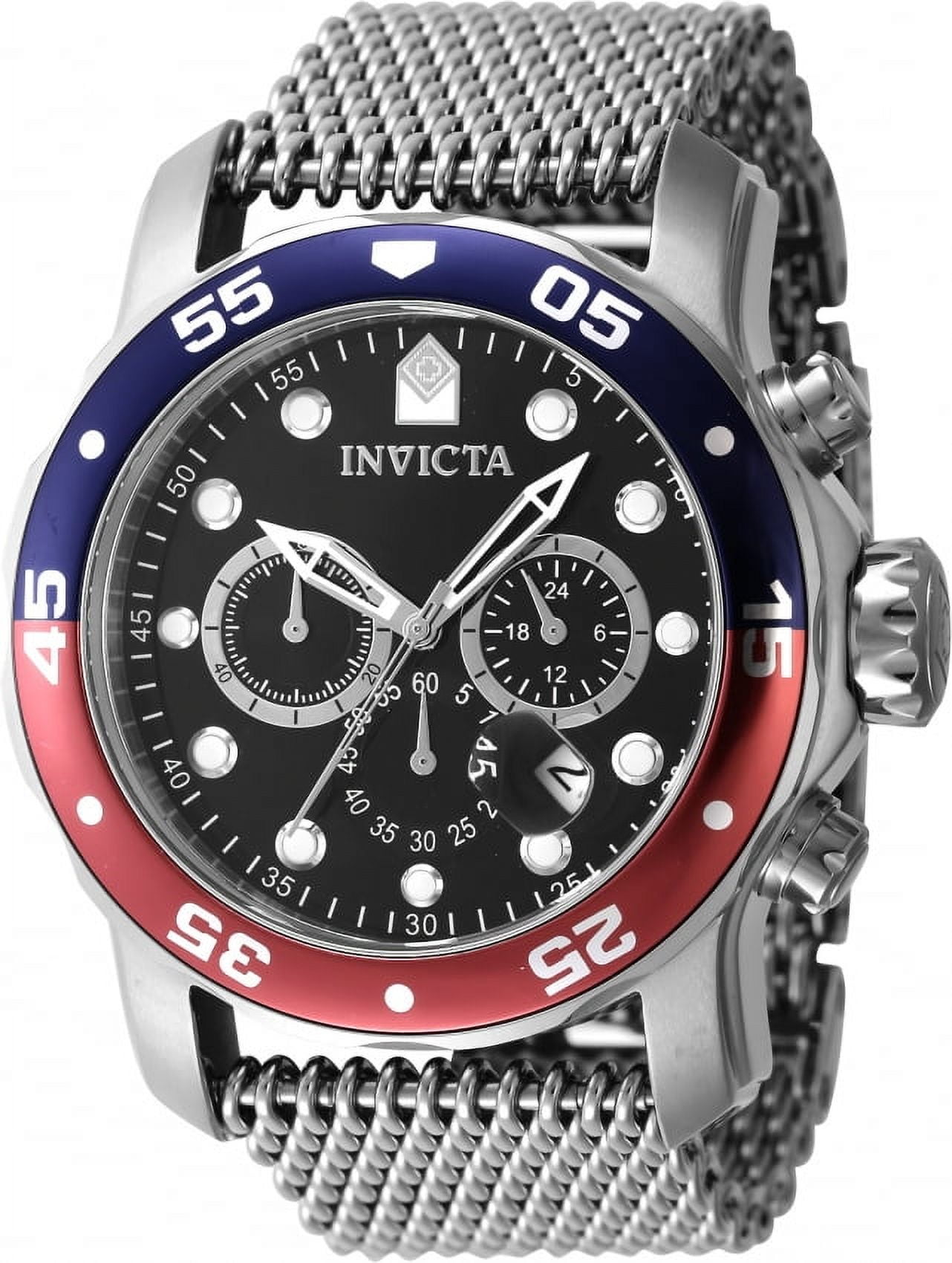 Invicta Pro Diver Chronograph GMT Quartz Black Dial Pepsi Bezel Men's ...