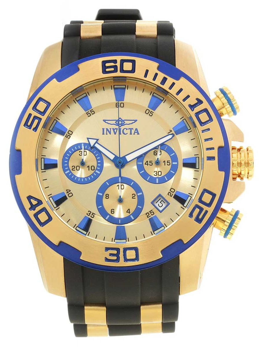 Invicta Men's 22308 Pro Diver Quartz Chronograph Gold Dial Watch ...