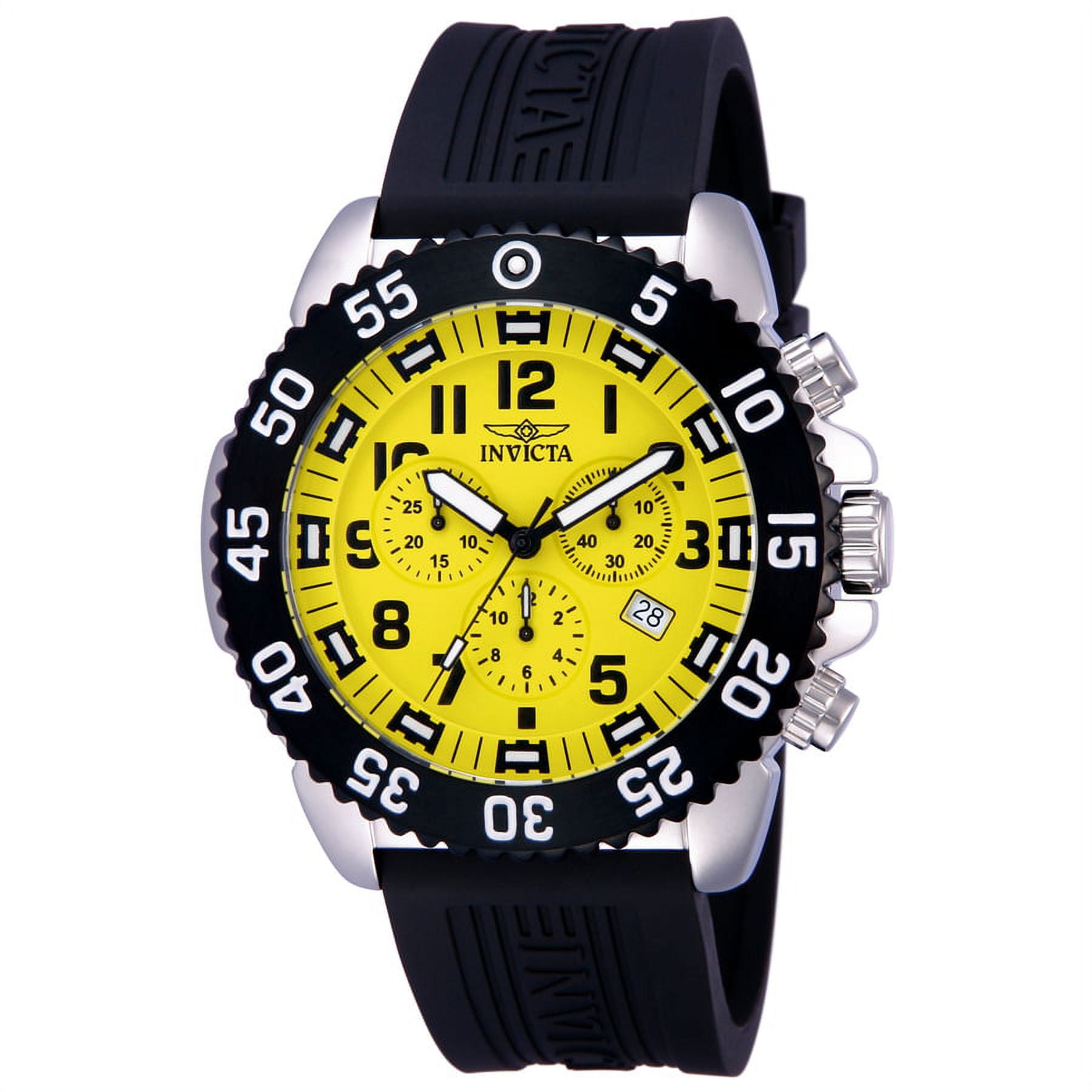 Invicta Pro Diver Chronograph Quartz Yellow Dial Men's Watch 10357 ...