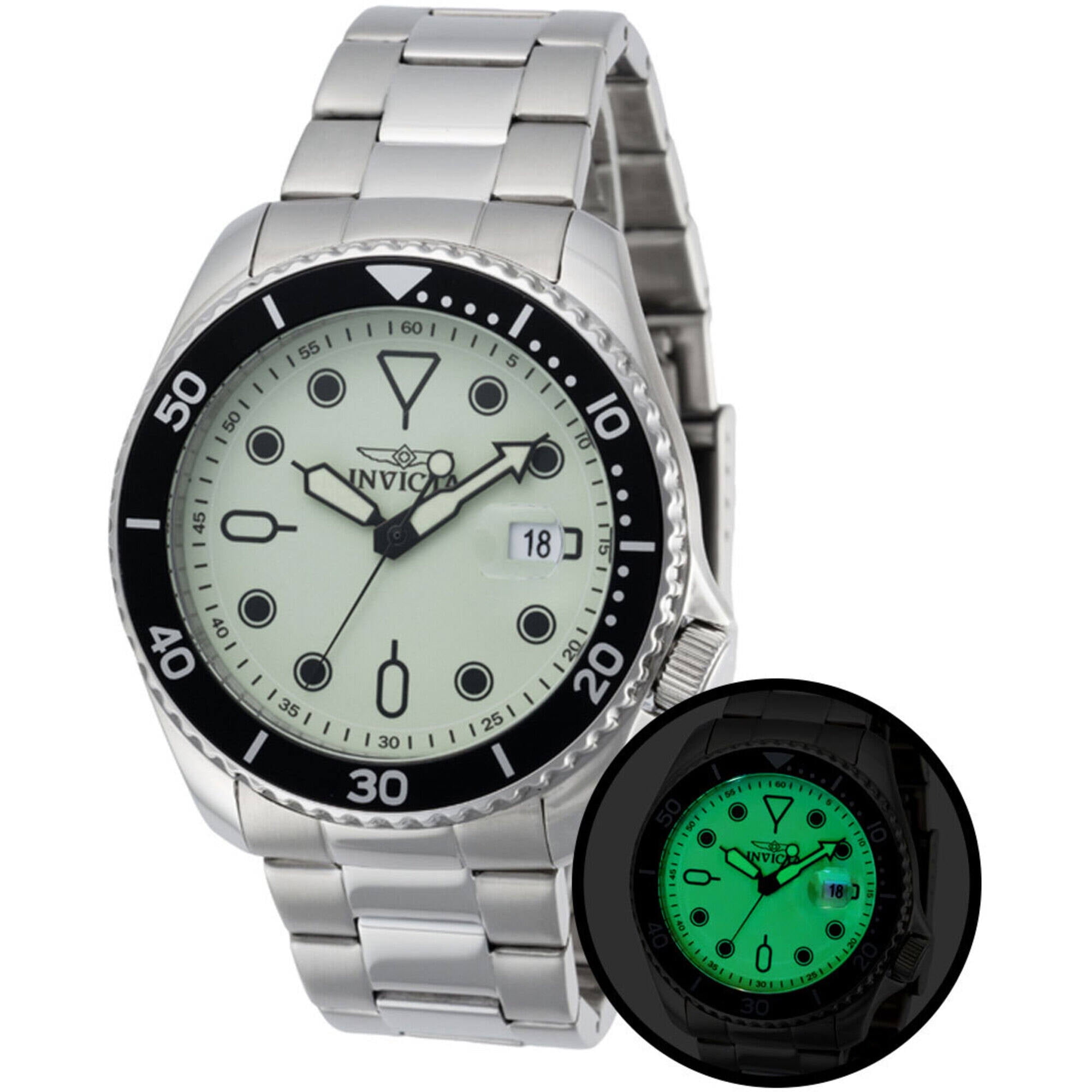 Invicta Pro Diver Date Luminous Green Dial Men's Watch 47305 - Walmart.com