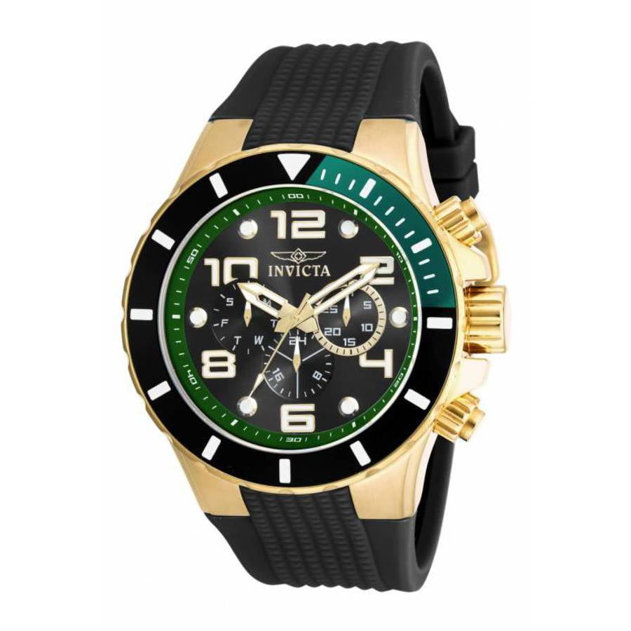 Invicta Pro Diver GMT Chronograph Black Dial Sprite Bezel Men's Watch ...