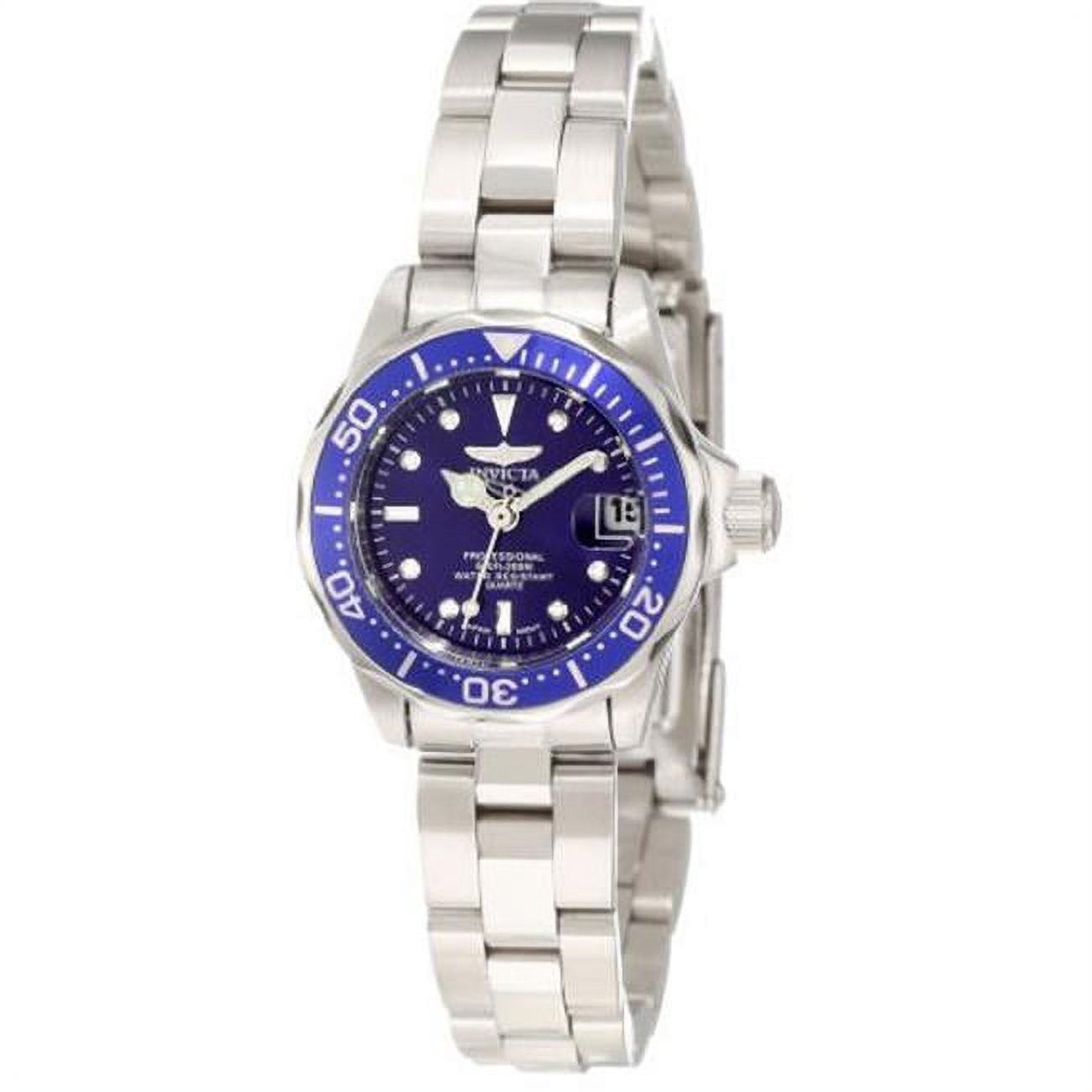 Invicta Pro Diver Lady Blue Dial Quartz 3H Stainless Steel Watch ...