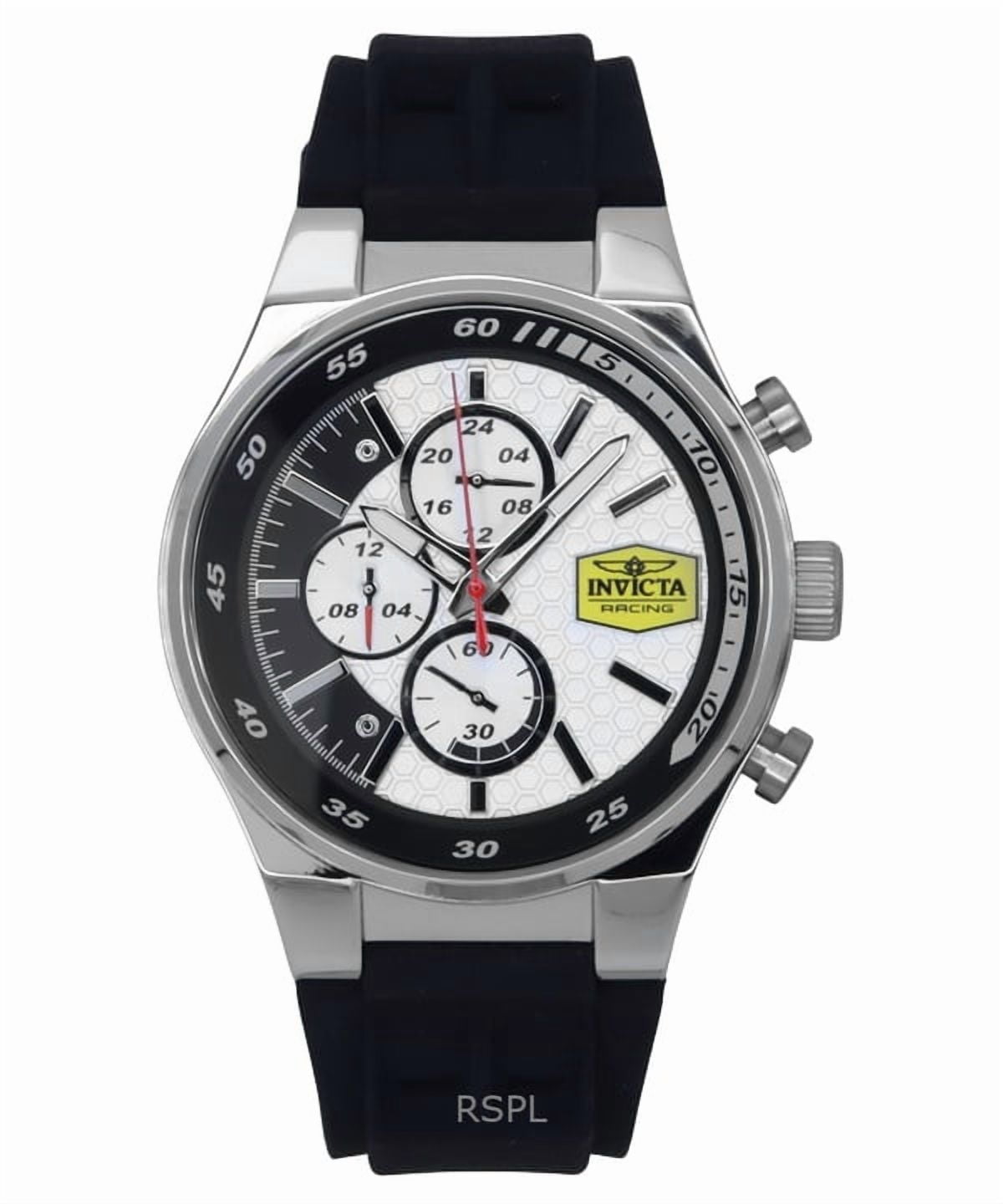 Invicta Racing Chronograph Silicone Strap White Dial Quartz 47736 Men's ...