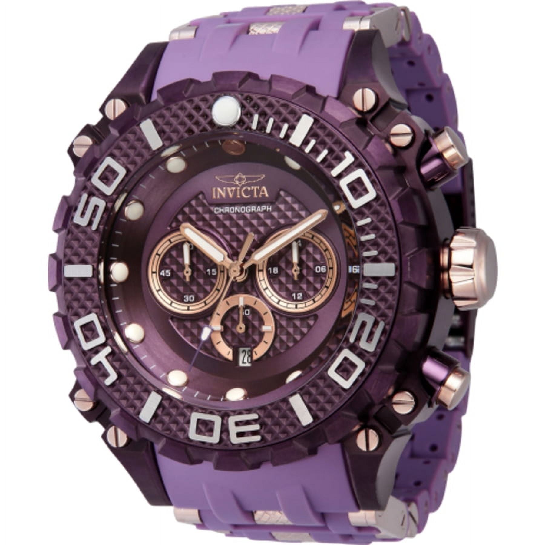 Invicta Sea Spider Chronograph GMT Quartz Purple Dial Men's Watch 43175 ...
