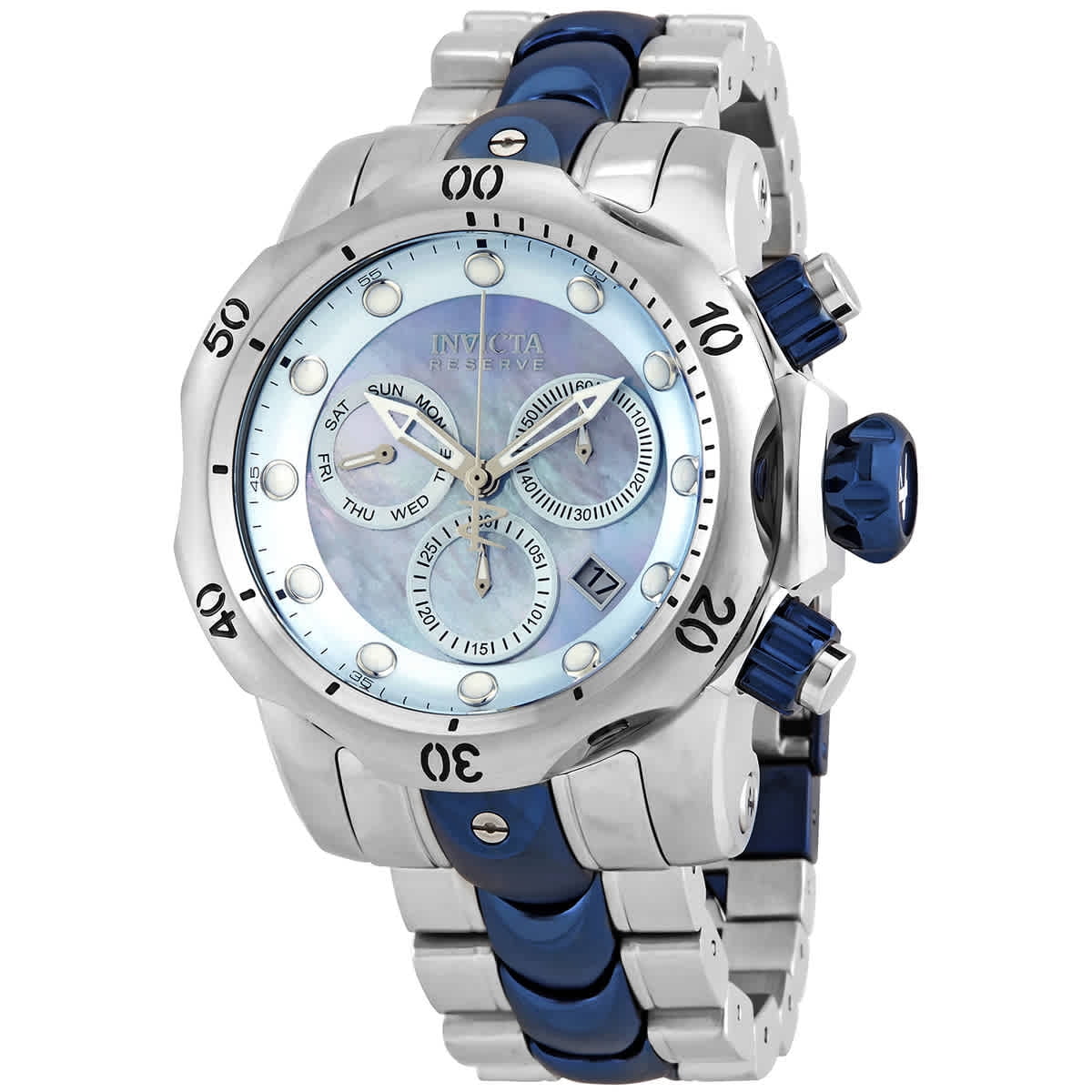 Invicta Venom Chronograph Mother of Pearl Dial Two-tone Men's Watch ...