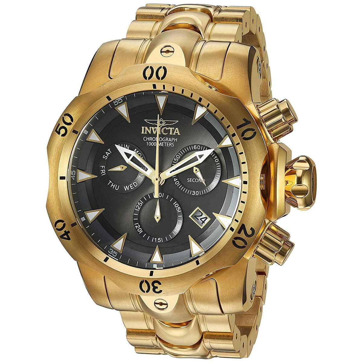Invicta 29644 Men's Venom Gunmetal Dial Yellow Gold Bracelet Watch ...