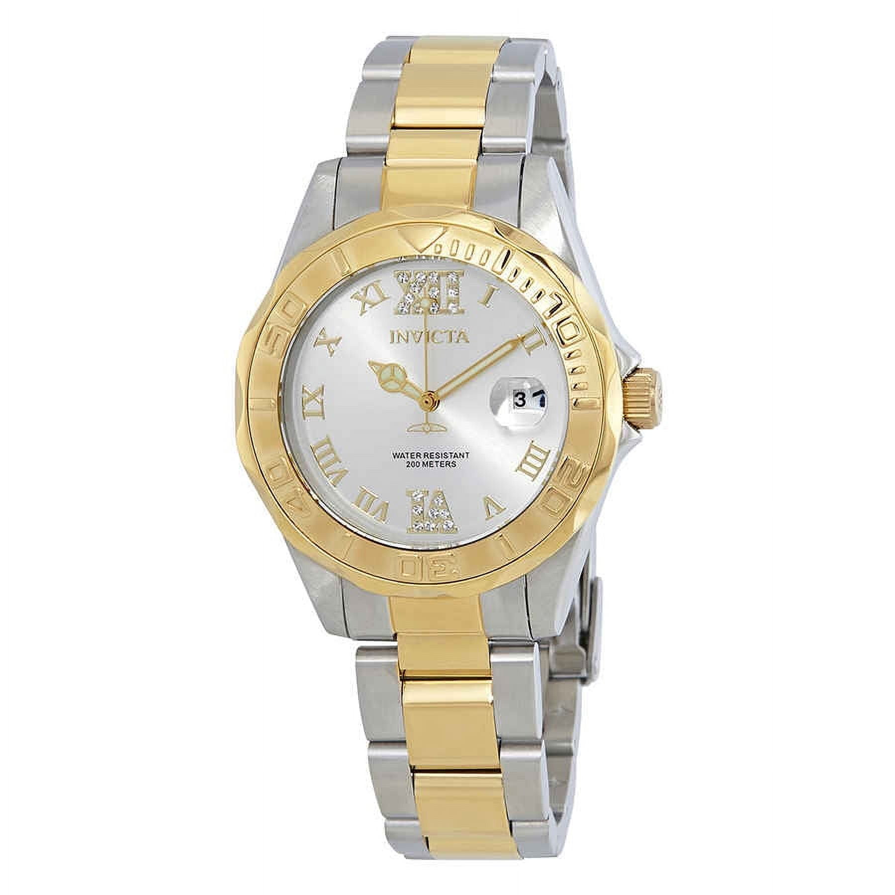 Invicta Women's 12852 Pro Diver Quartz 3 Hand Silver Dial Watch ...
