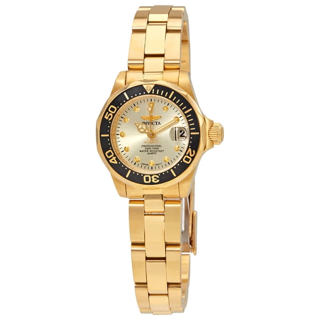 Invicta Women's 17038 Pro Diver Analog Display Japanese Quartz Gold ...