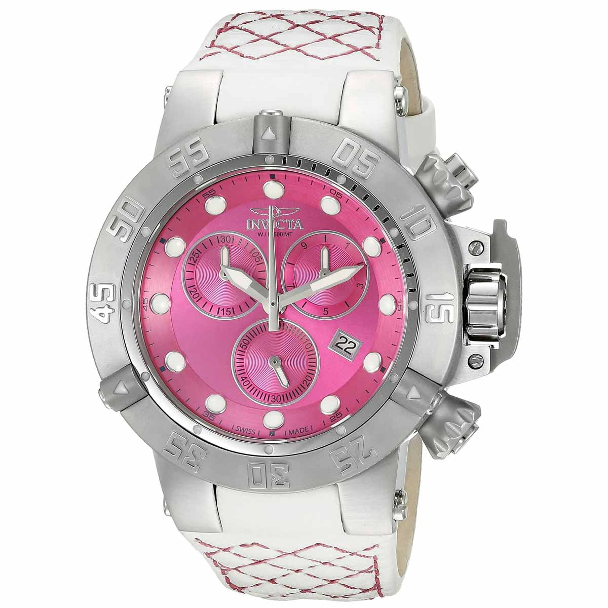 Invicta Women's 19757 Subaqua Noma III Pink Dial White Leather Strap ...