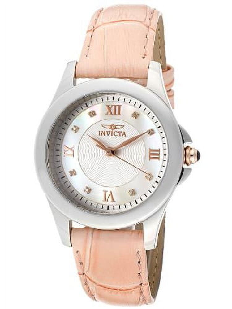Invicta Women's Angel 19655 Pink Leather Quartz Watch - Walmart.com