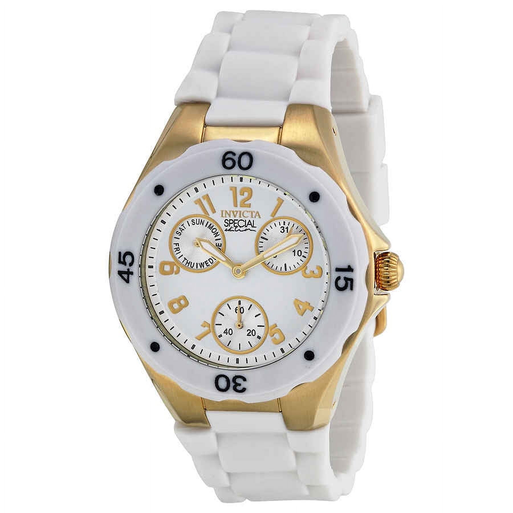 Invicta Women's Angel Chronograph Stainless Steel White Silicone Watch ...