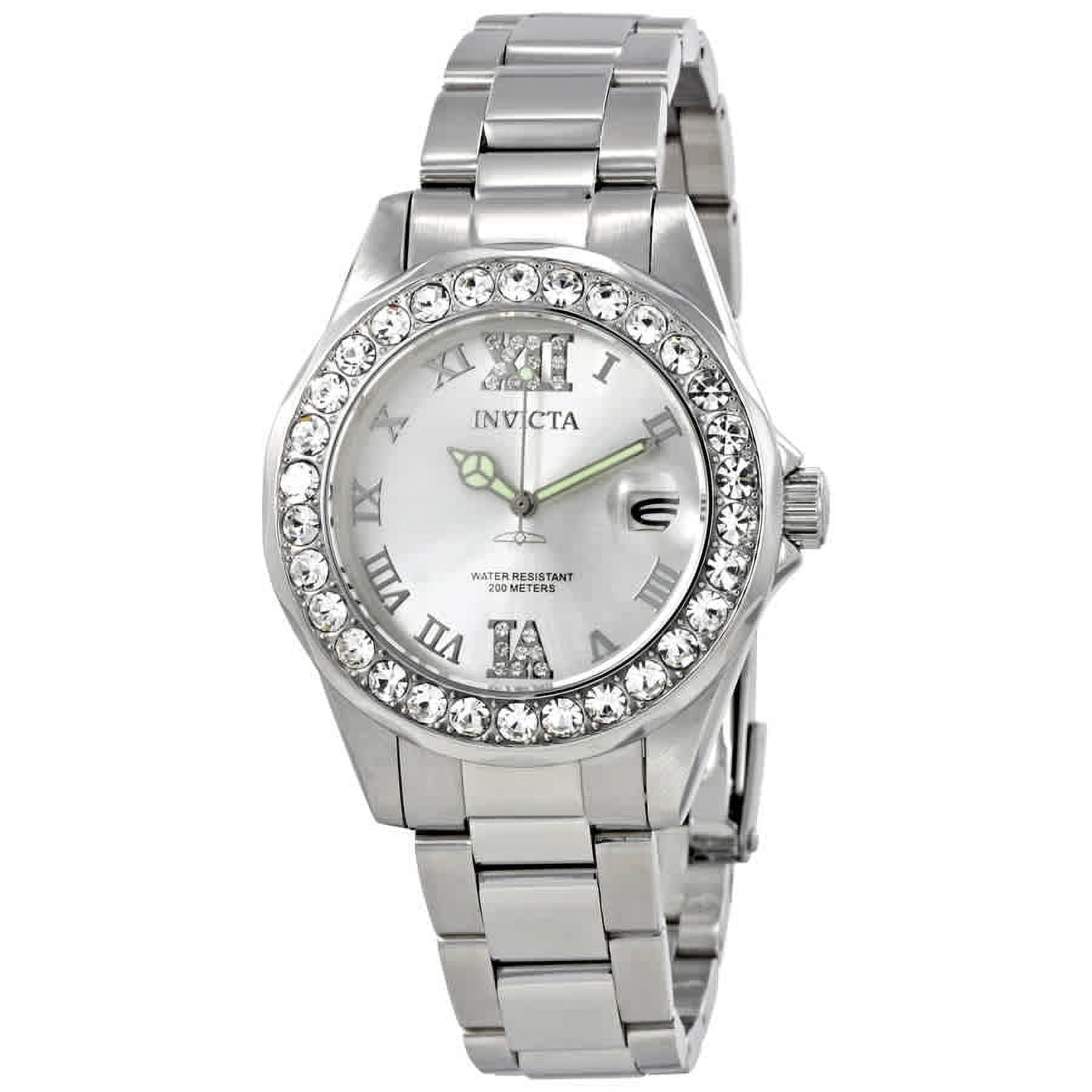 Invicta Women's Pro Diver Steel Bracelet & Case Swiss Quartz Silver ...