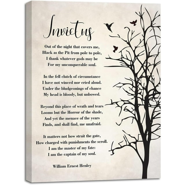 Invictus Poem Wall Art • Invictus Poem Canvas Print Wall Decor ...