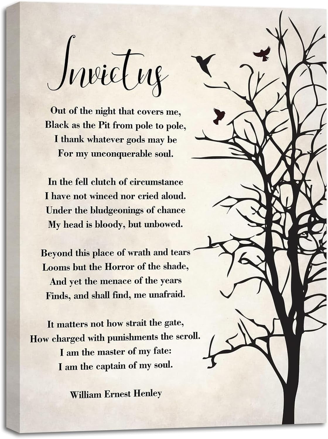 Invictus Poem Wall Art Invictus Poem Canvas Print Wall Decor Invictus I ...