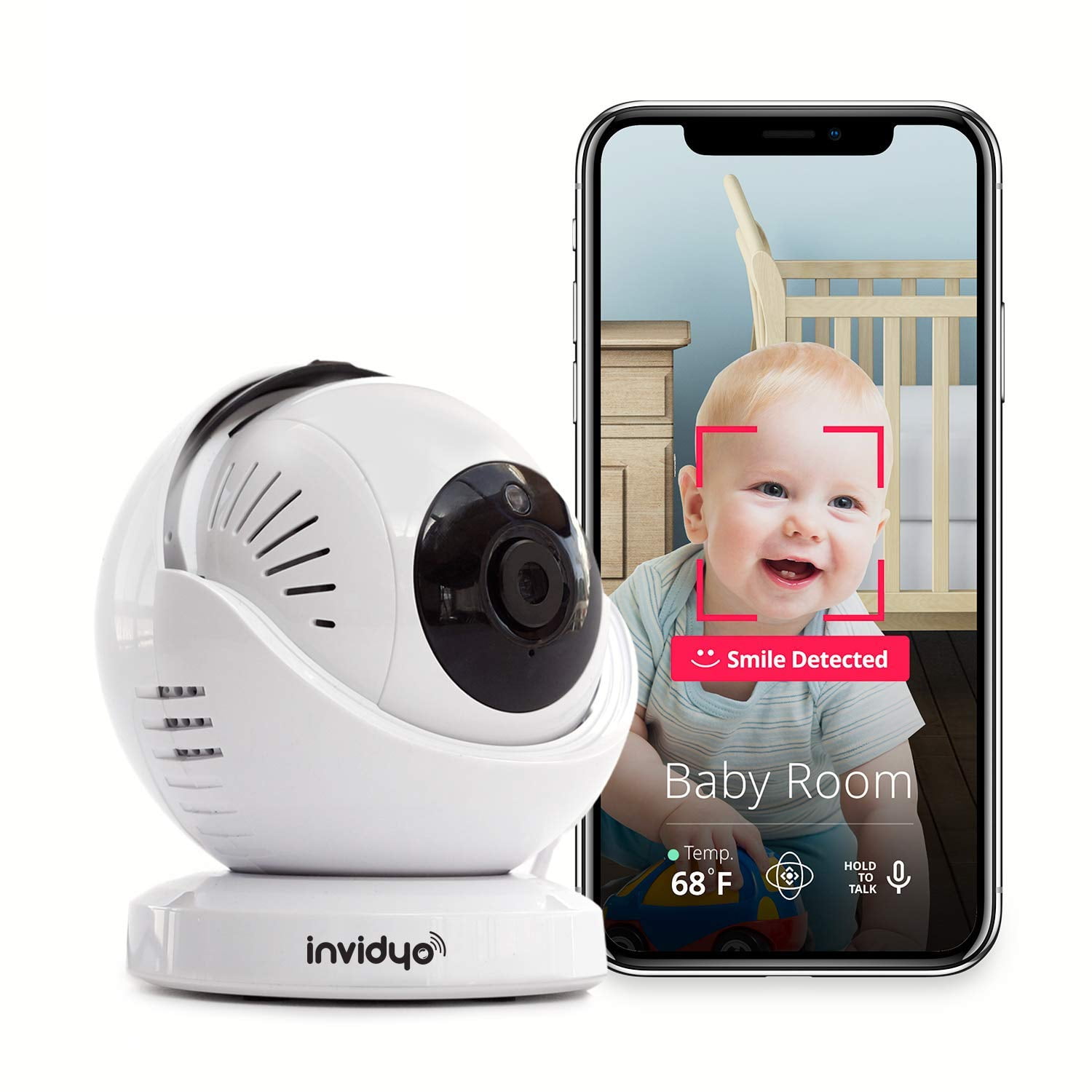 Invidyo Baby Monitor Camera, 1080p Pan and Tilt, Two-Way Audio, Crying ...