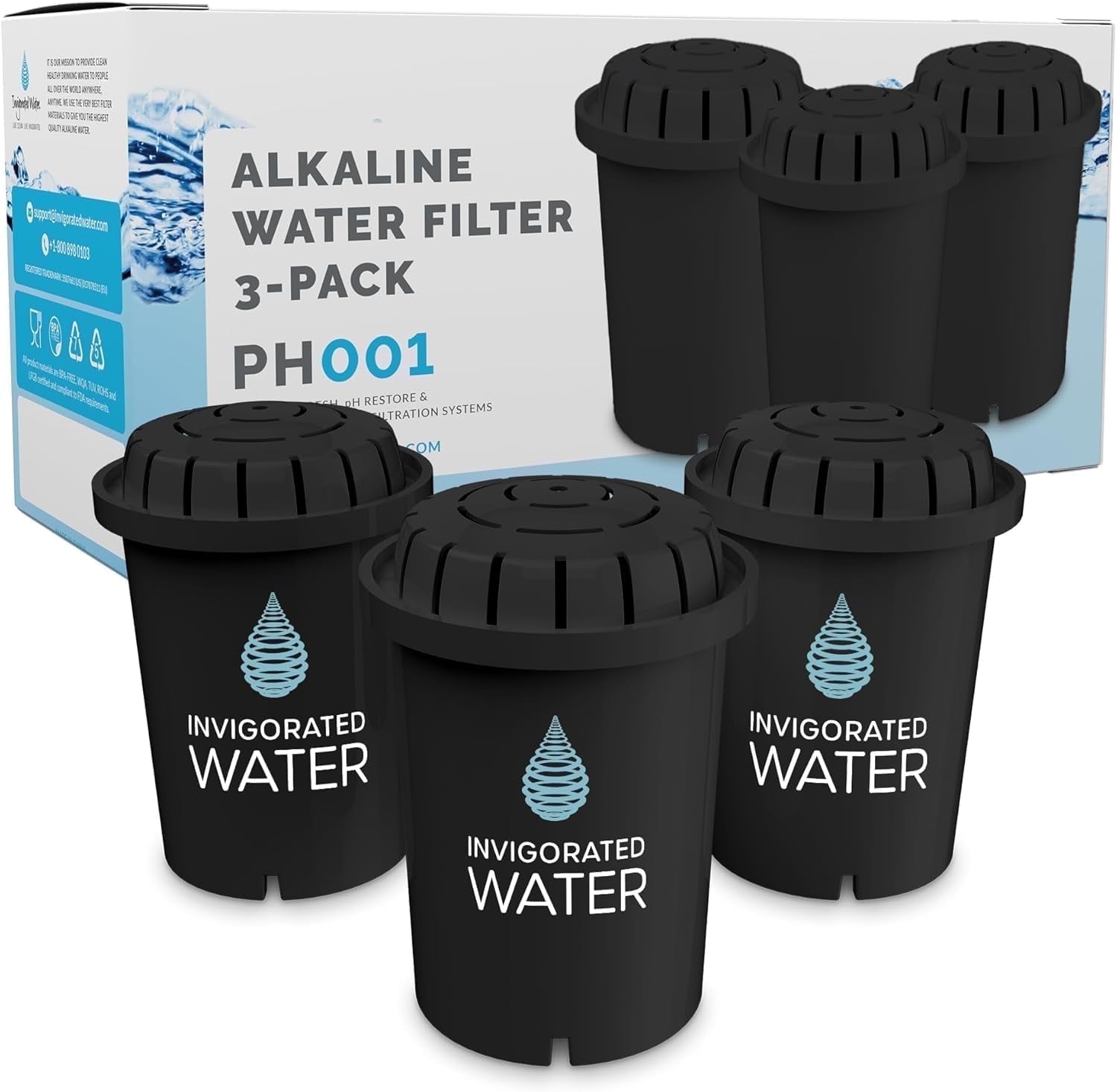 Invigorated Water PH001 Alkaline Water Filter, 3-Pack - Walmart.com