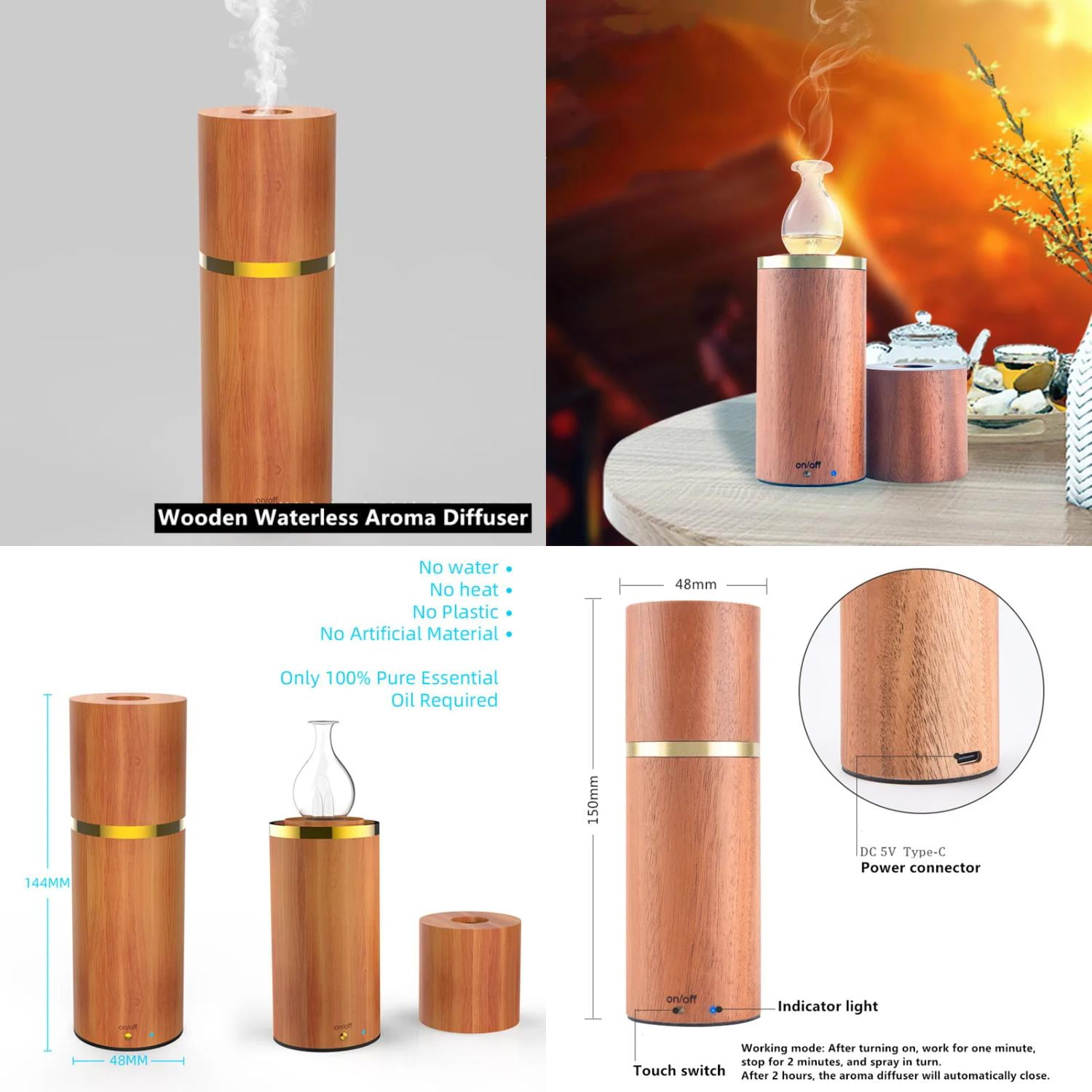 Invigorating Pure Waterless Aromatherapy Air Nebulizer - Refreshing ...