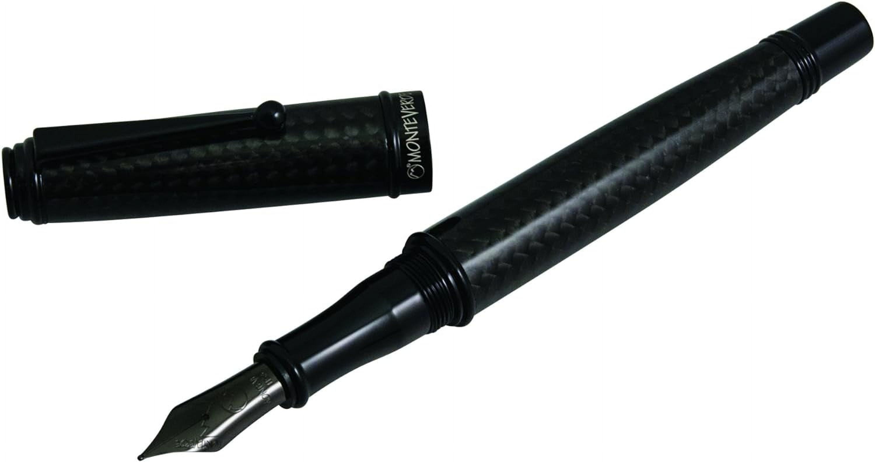 Invincia Fountain Pen - Black - Stub Nib, Carbon Fiber Design with ...