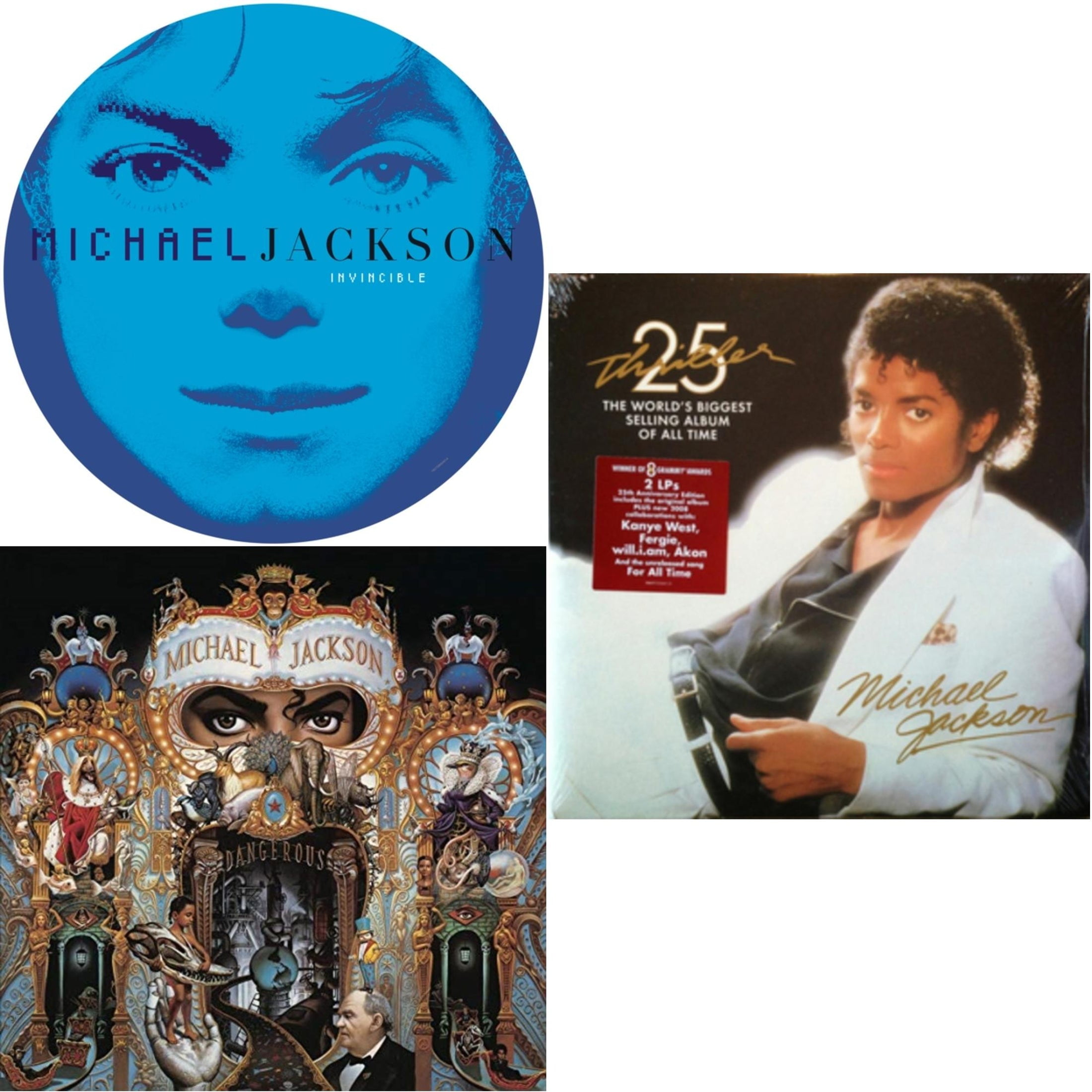 Invincible (2LP/Picture Disc) & Dangerous (180G/2LP) & Thriller (25Th ...