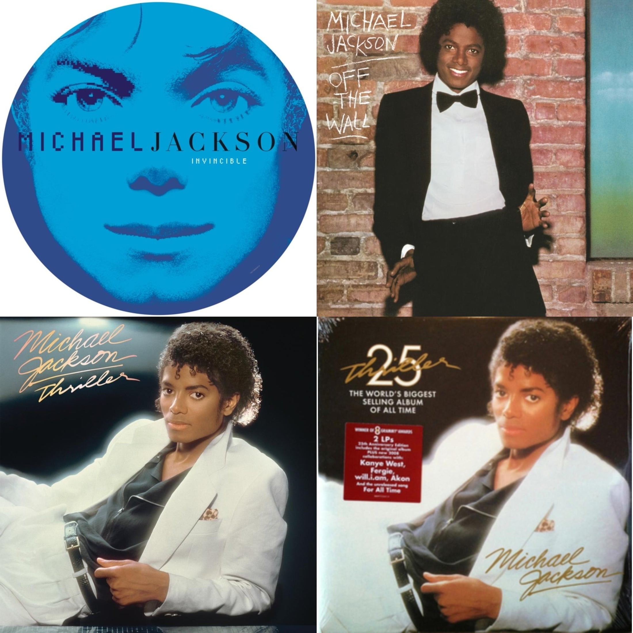 Invincible (2LP/Picture Disc) & Off The Wall (140G/Gatefold) & Thriller (140G/Gatefold ...