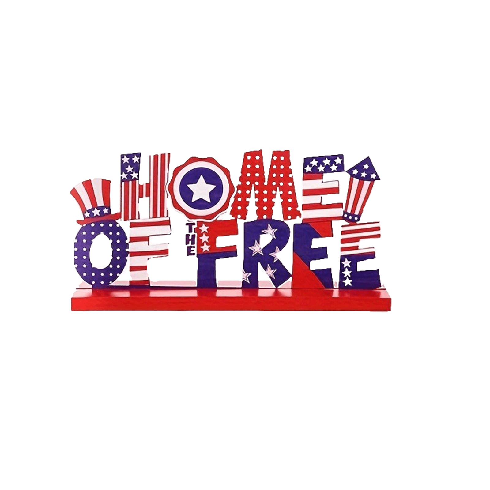 Invincible the Chosen Independence Day Patriotic Wooden Ornaments, 4 ...