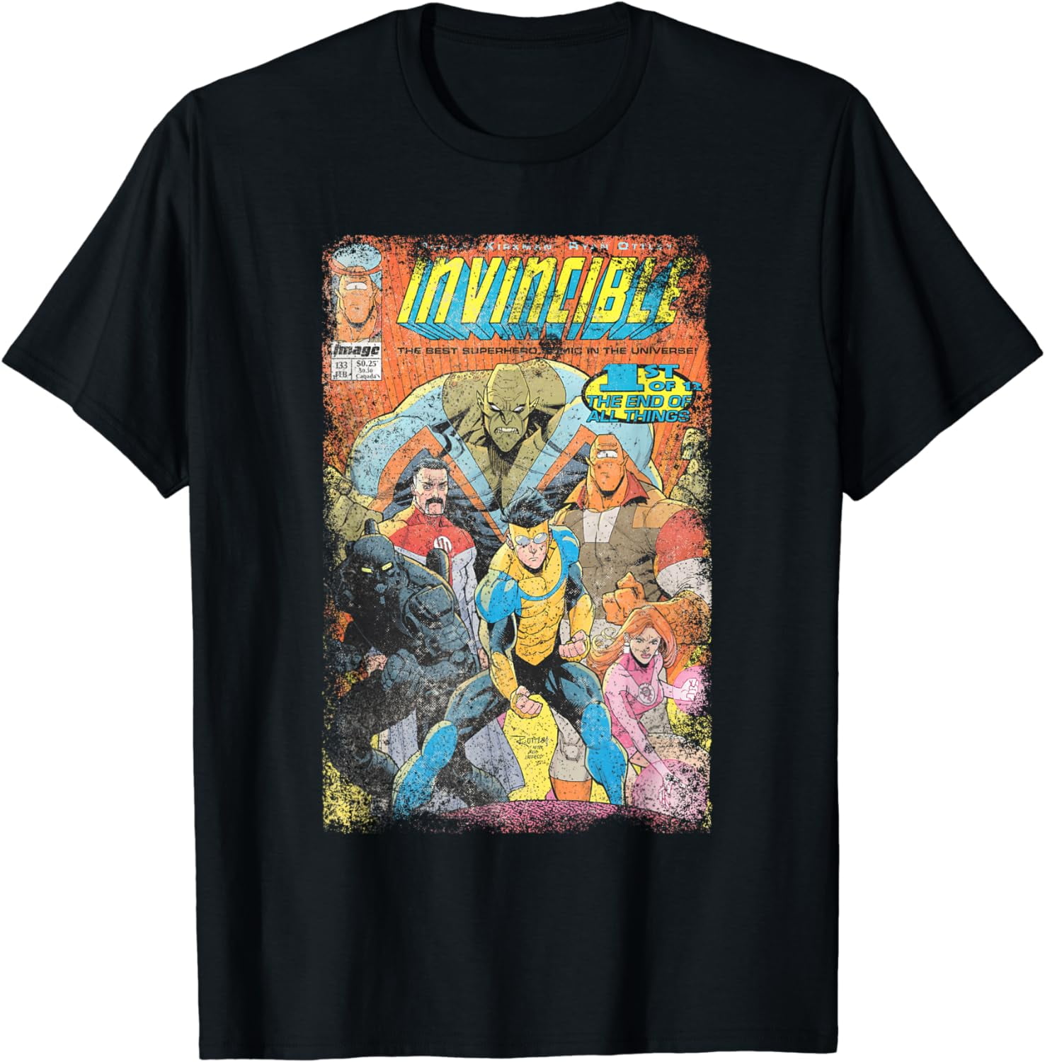 Invincible Distressed Cover - Homage T-Shirt - Walmart.com