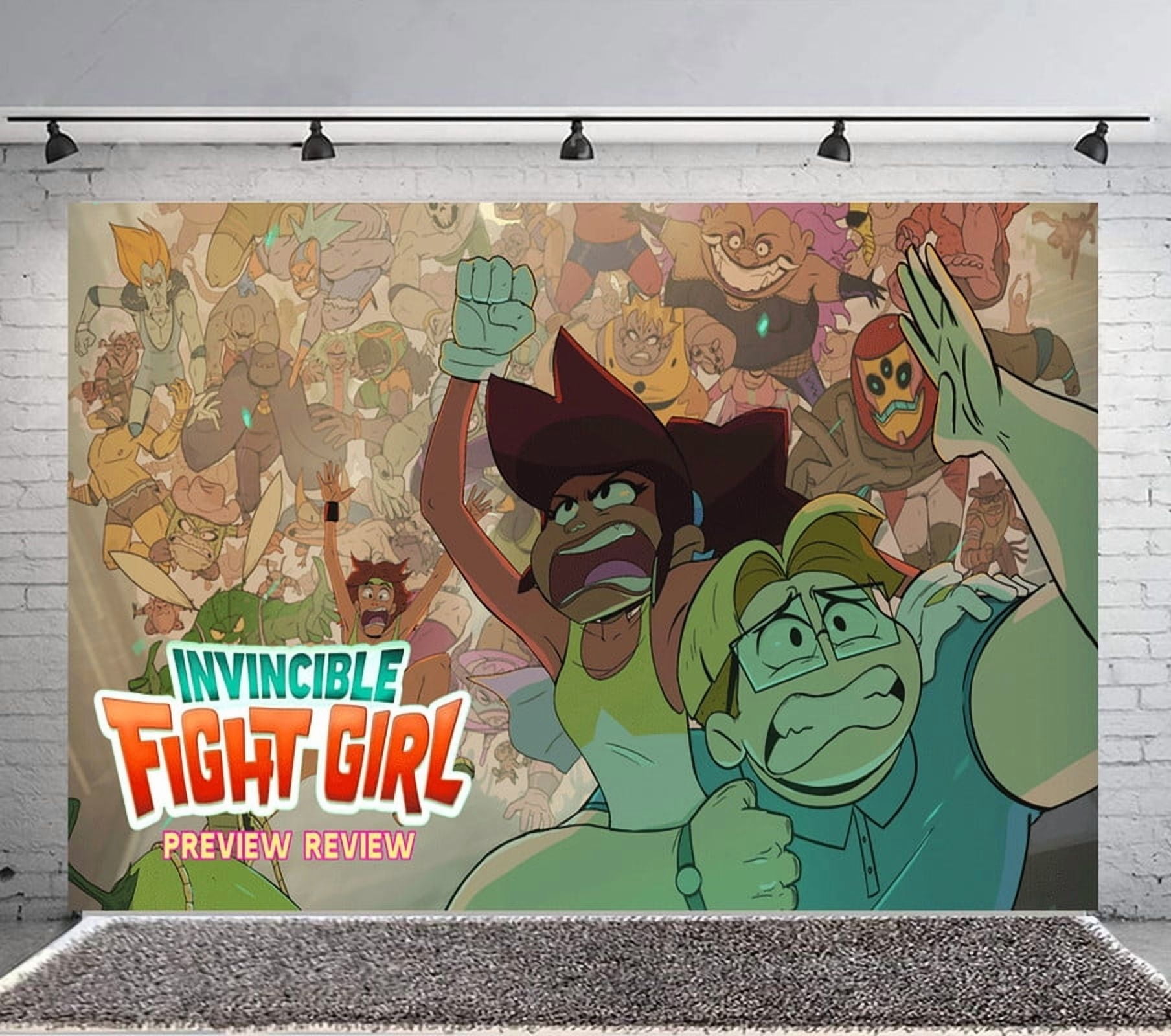 Invincible Fight Girl Backdrop Banner Party Supplies Poster Movie Theme ...