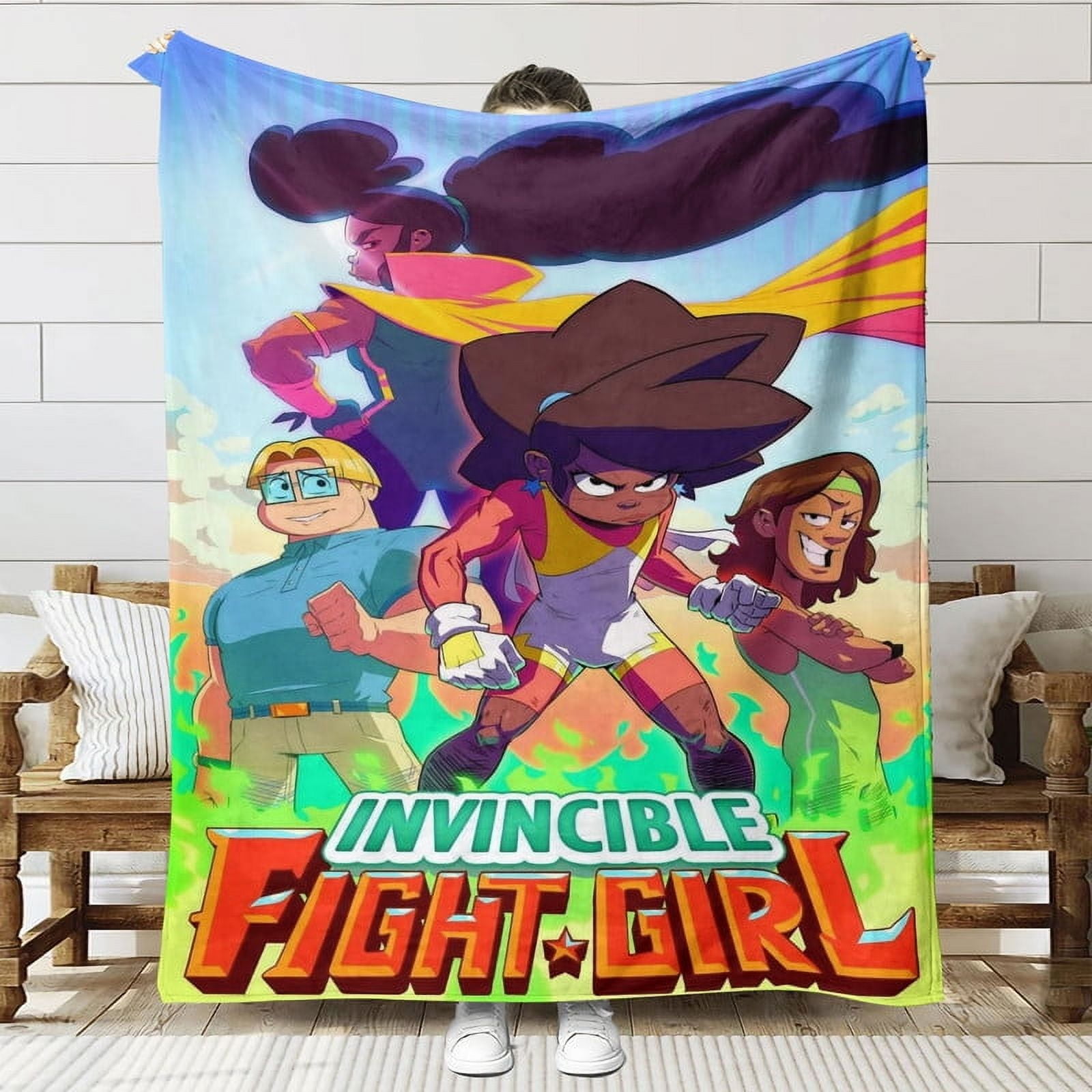 Invincible Fight Girl Throw Blanket Gifts for Fans Lover Girls Boys ...