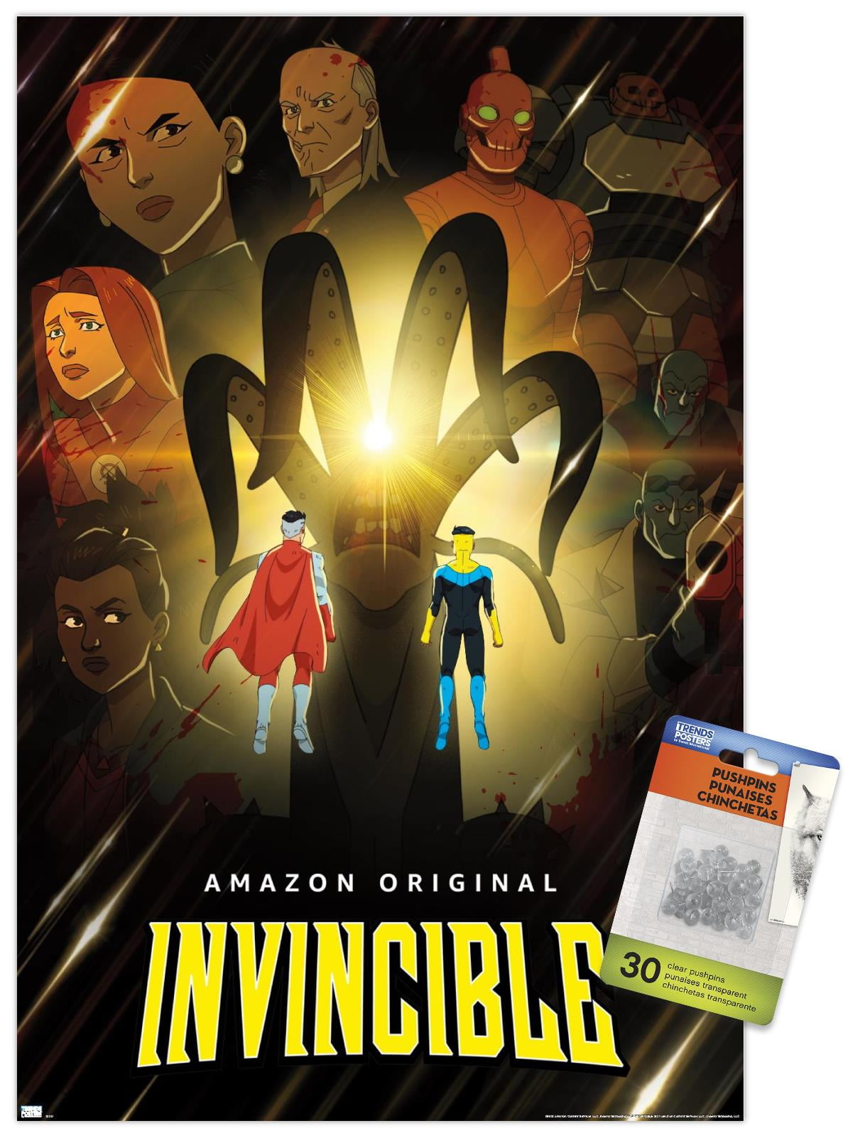 Invincible - Gold One Sheet Wall Poster with Push Pins, 14.725" x 22.375" - Walmart.com