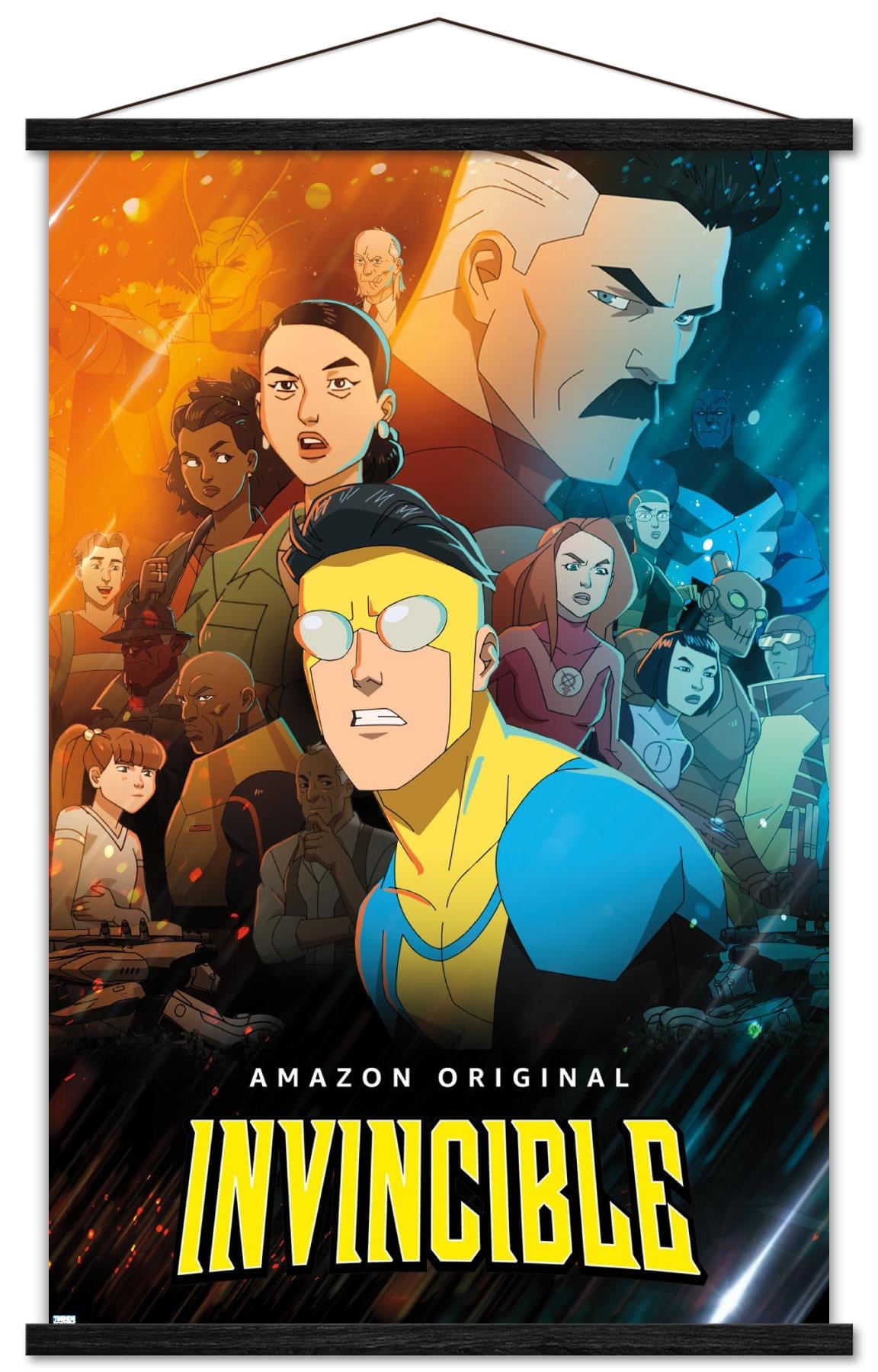 Invincible - Group One Sheet Wall Poster with Magnetic Frame, 22.375" x ...