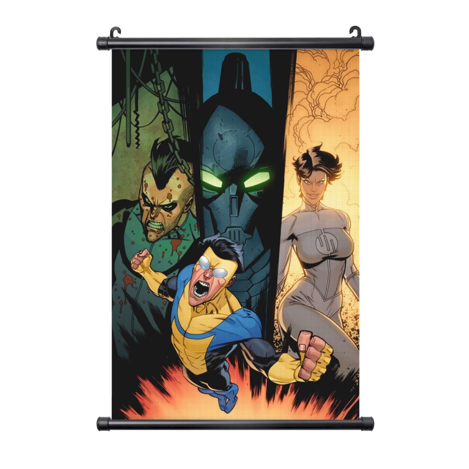 Invincible Hanging Poster Plastic Shaft Canvas Wall Hanging Banner Wall Art Painting Artwork ...