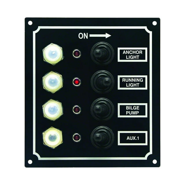 Invincible Marine BR51408 LED 4 Switch Panel With Breakers and Booted ...