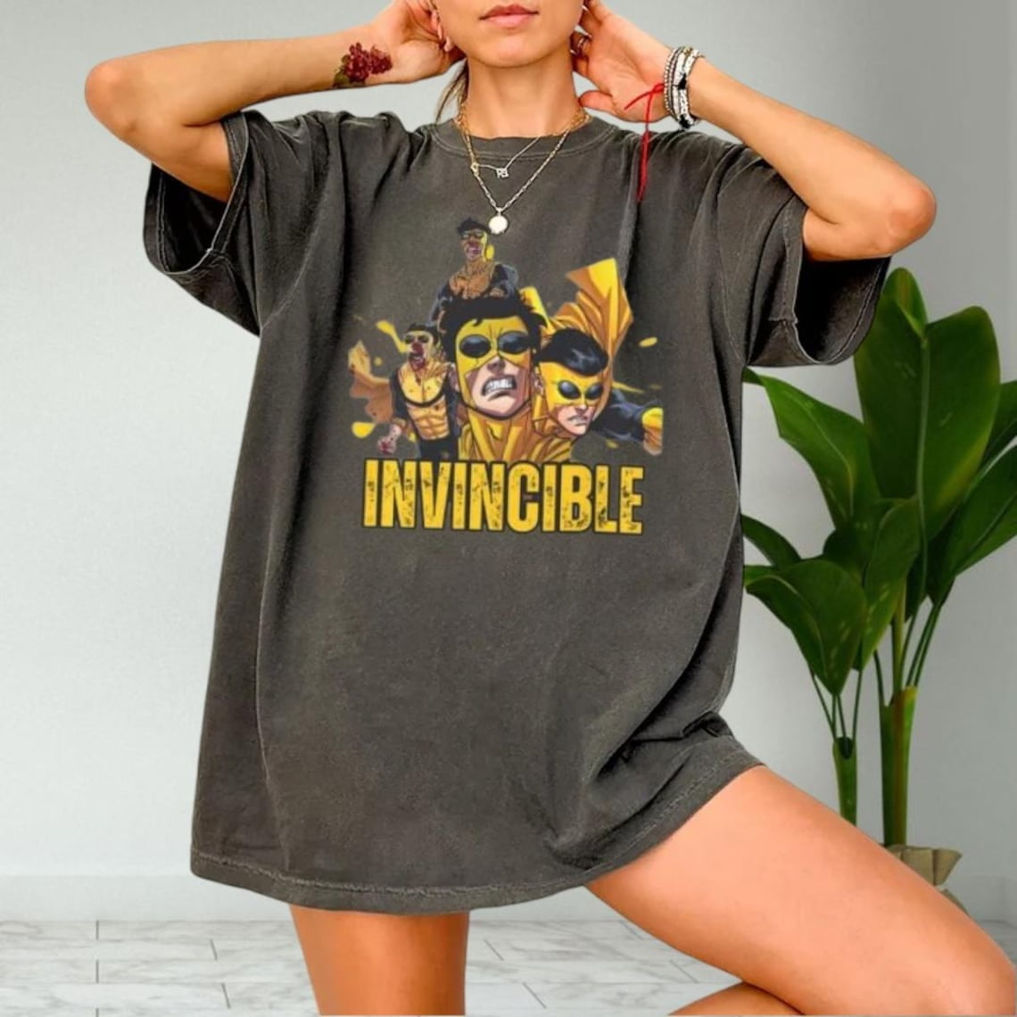 Invincible Mark Superhero T-Shirt, Superhero Fans Shirt,Icy Grey Color ...