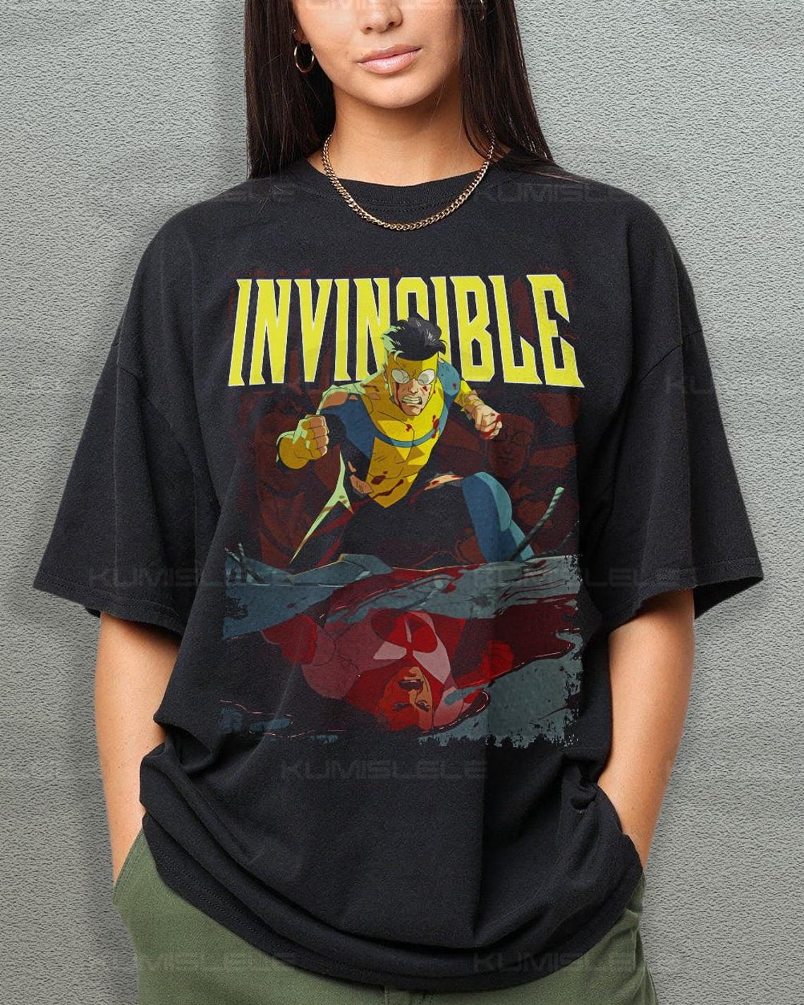 Invincible Mark Superhero T Shirt, Unisex Shirt, Graphic Tee,Ash Grey ...