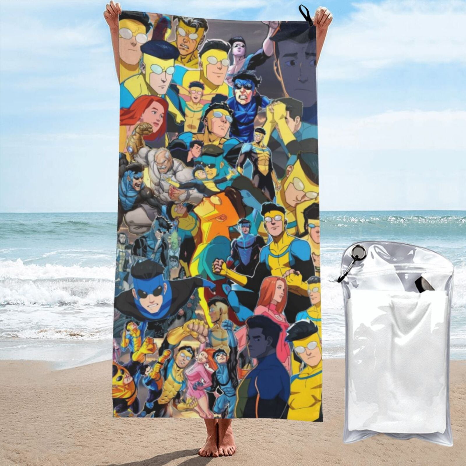 Invincible Microfiber Large Beach Towels Quick Dry Absorbent Sand Free ...