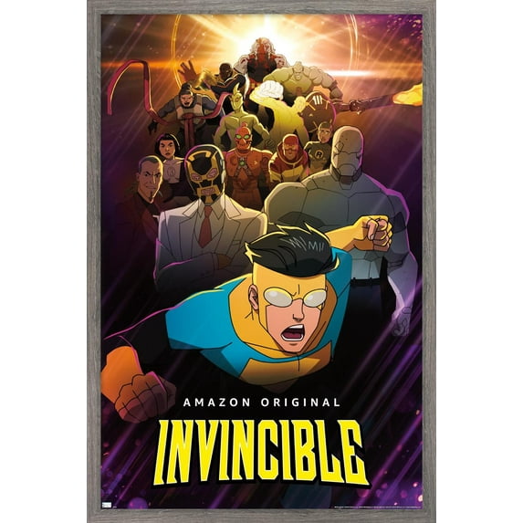 Invincible - Purple One Sheet Wall Poster, 14.725" x 22.375" Framed ...