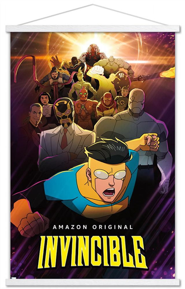 Invincible - Purple One Sheet Wall Poster with Magnetic Frame, 22.375 ...