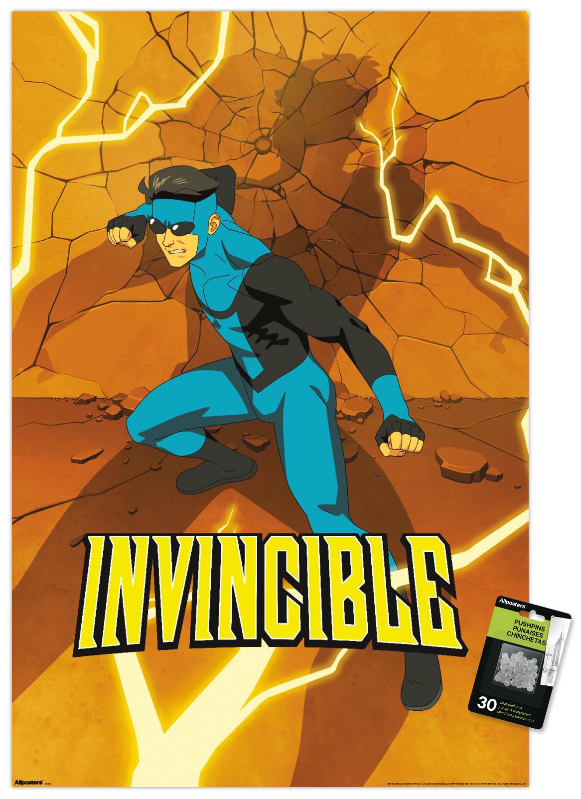 Invincible: Season 3 - Blue Suit Teaser One Sheet Wall Poster with ...