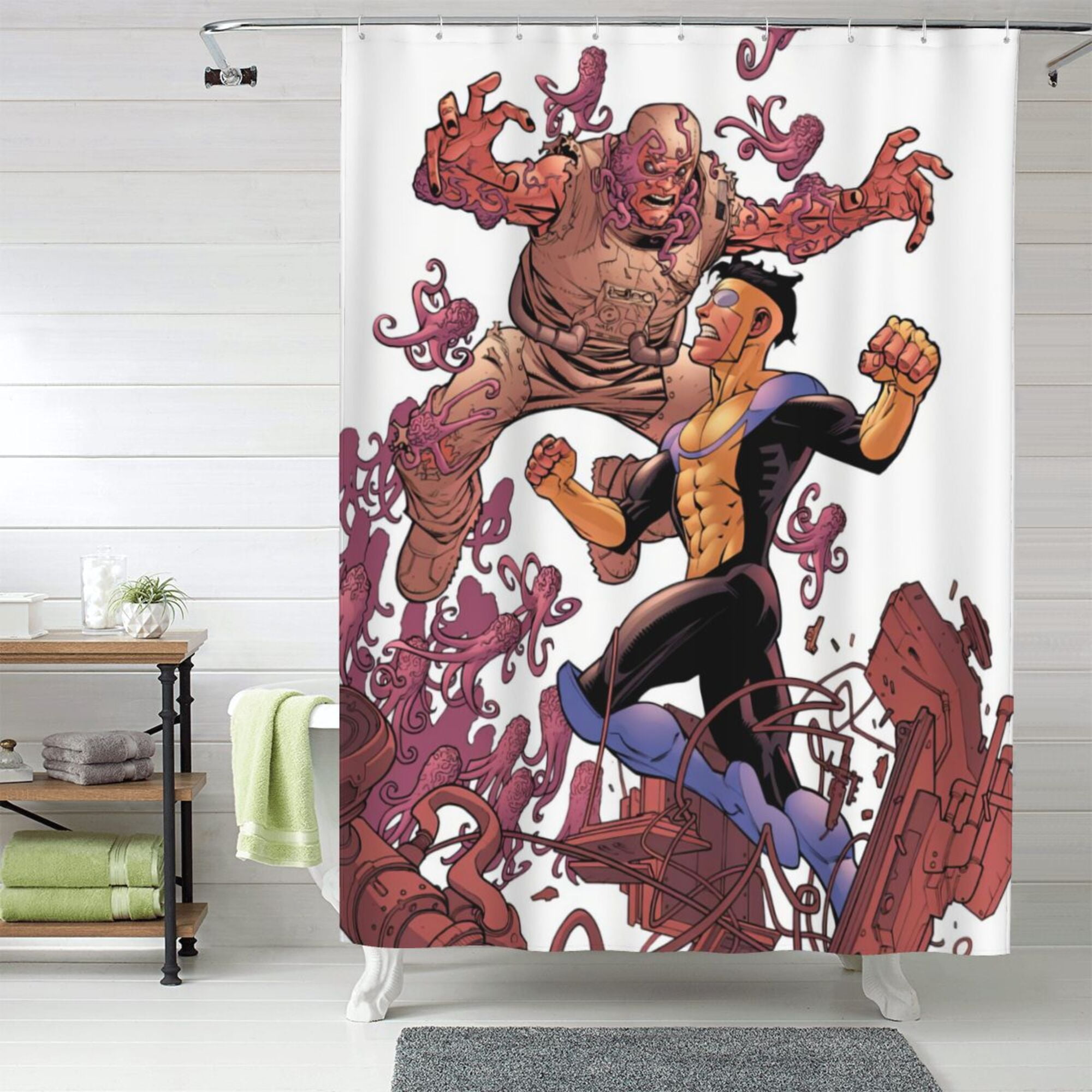 Invincible Shower Curtain, 60 x 72 inch Waterproof Fabric Shower ...