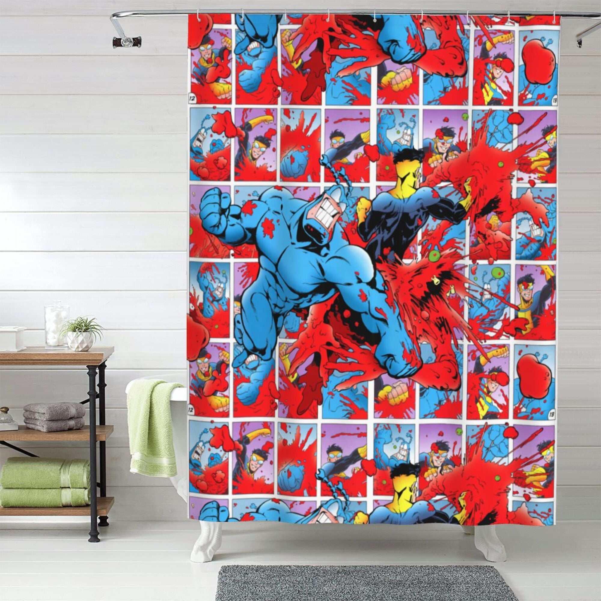 Invincible Shower Curtain, 60 x 72 inch Waterproof Fabric Shower ...