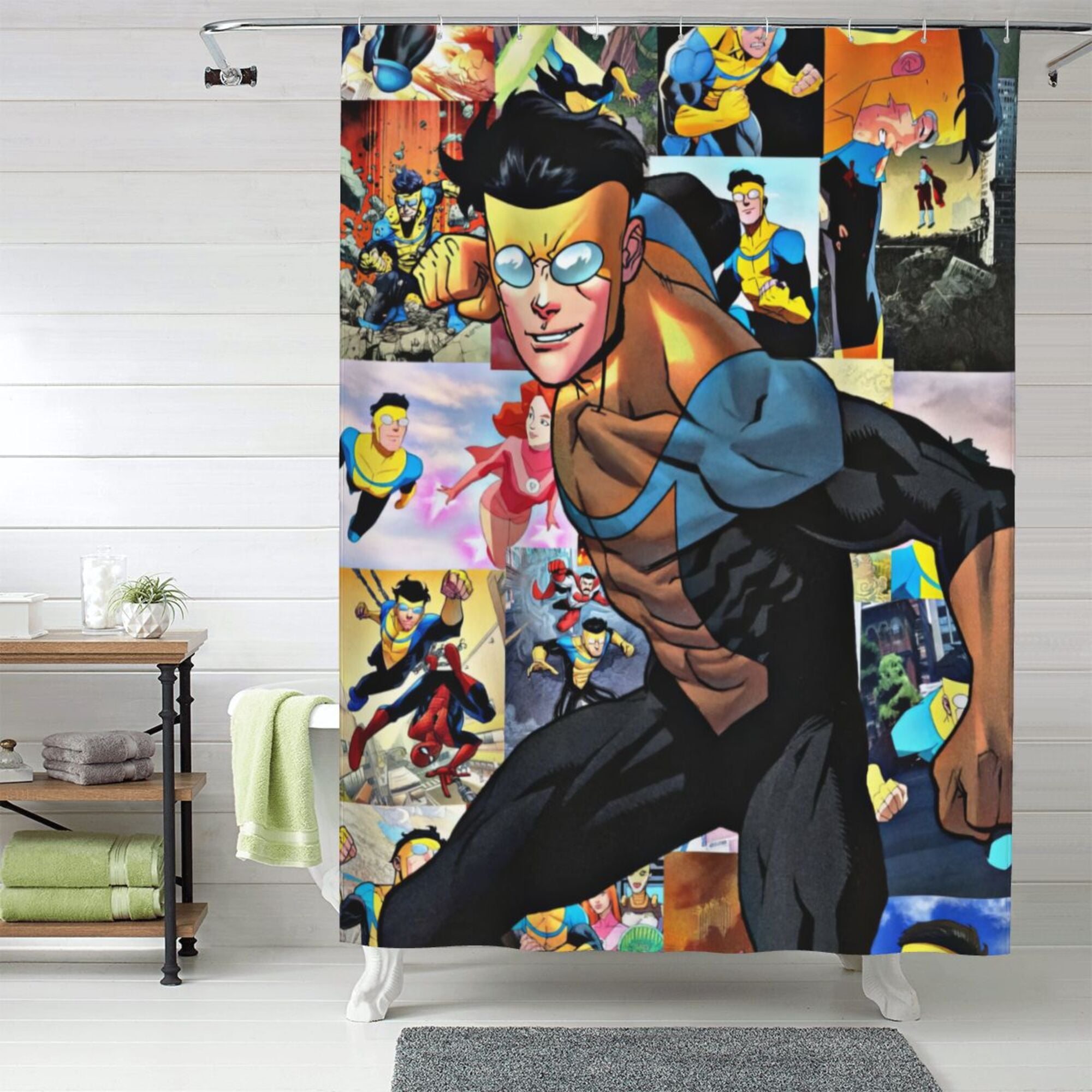 Invincible Shower Curtain, 60 x 72 inch Waterproof Fabric Shower ...