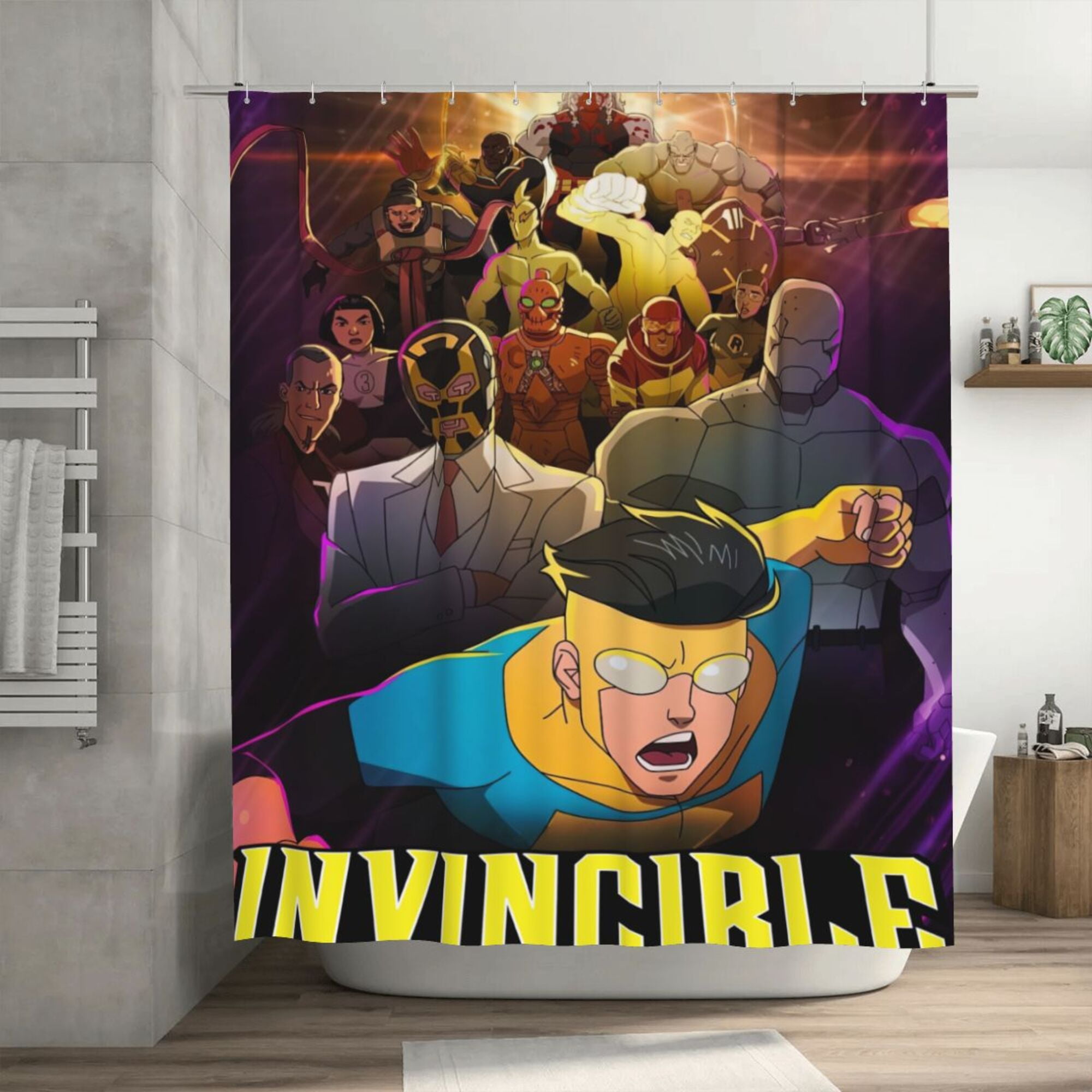 Invincible Shower Curtain, 72 x 72 inch Waterproof Fabric Shower ...